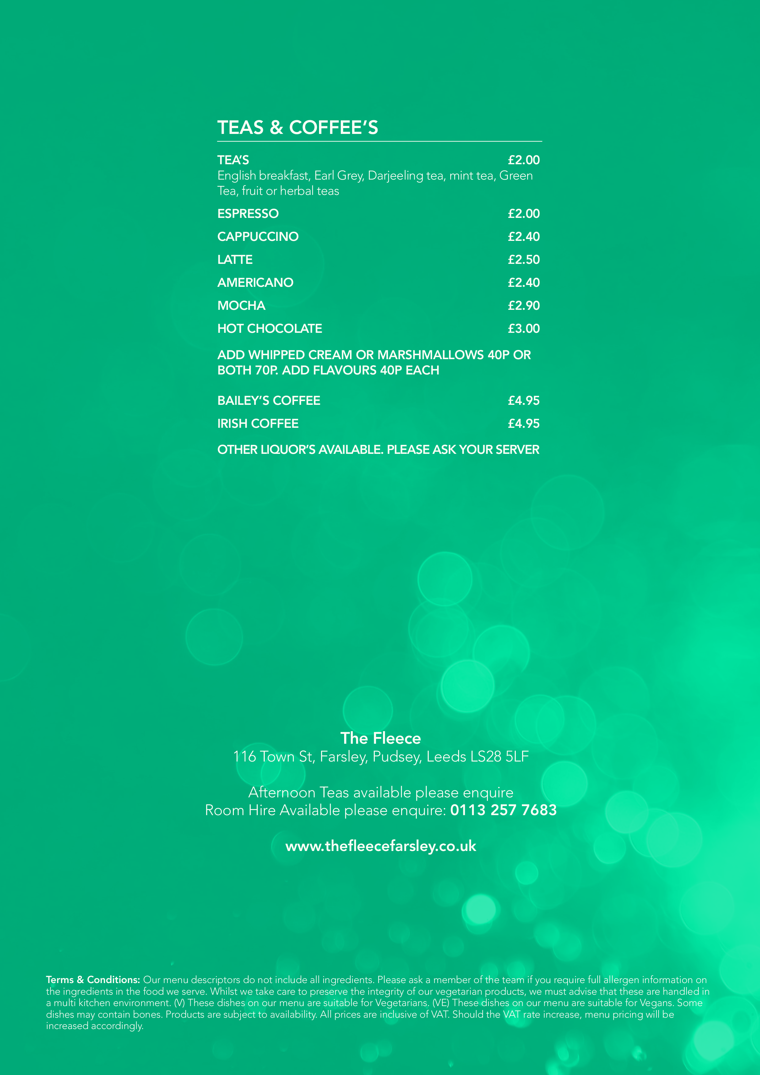 Menus - Fleece Farsley