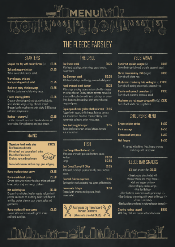 Menus - Fleece Farsley