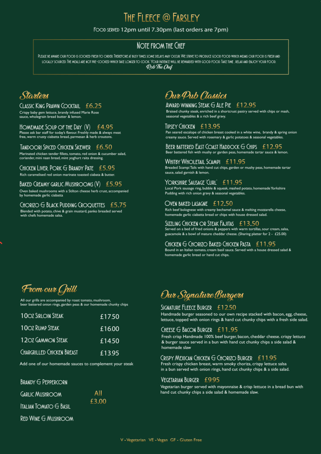 Menus - Fleece Farsley